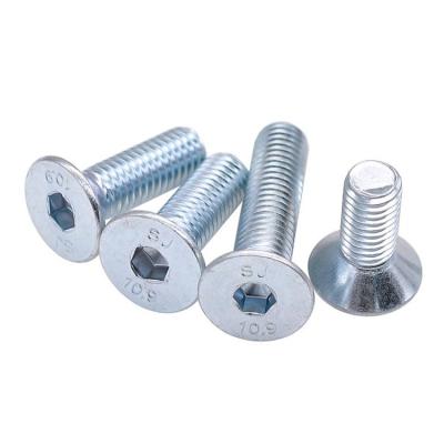 Cina Fabbricazione a mano diretta bianco blu zincato DIN7991 CSK Flat Head Hex Socket Bolt Screw in vendita