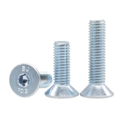 Cina Fabbricazione a mano diretta bianco blu zincato DIN7991 CSK Flat Head Hex Socket Bolt Screw in vendita