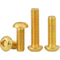 China M5-M100 Copper Brass ISO7380 Hex Socket Button Head Security Cap Screw Bolt for sale