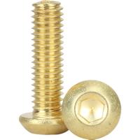 China M5-M100 Copper Brass ISO7380 Hex Socket Button Head Security Cap Screw Bolt for sale