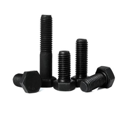 China Força DIN933 de aço carbono para parafusos hexagonais com cabeça hexagonal externa escurecida por oxidação à venda