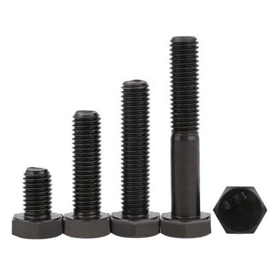 China Força DIN933 de aço carbono para parafusos hexagonais com cabeça hexagonal externa escurecida por oxidação à venda