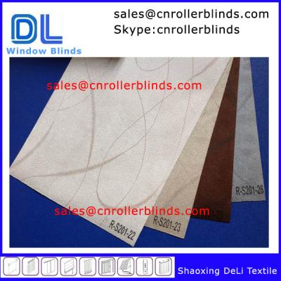 China Tela grabada en relieve de las persianas de rodillo del apagón del ante de imitación en venta