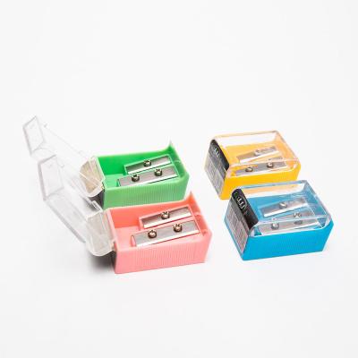 China 65mn/PS Hardware Fashion Supplier Reliable Low Price Sketch Pencil Sharpener With Transparent Lid factory