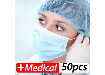Cina Una maschera medica eliminabile non tessuta di 3 pieghe, maschere dentarie ipoallergeniche per l'ospedale in vendita