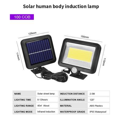 China Ip65 integreerde Muur Opgezette Zonnevloed Lichte Bewegingssensor 100w 200w Te koop