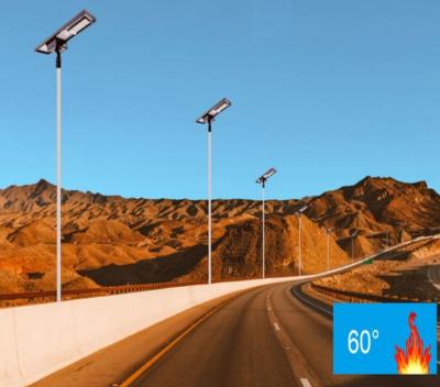 China Lâmpada de rua solar integrada de alumínio 30w 40w 60w 7500K à venda