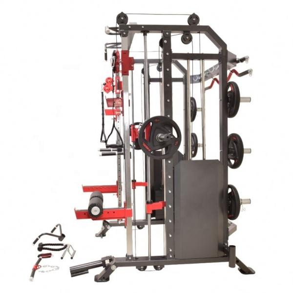 Quality 2024 Men's Black Matt 3 In 1 Fitness Power Rack Multi Functional Trainer Smith Machine for sale