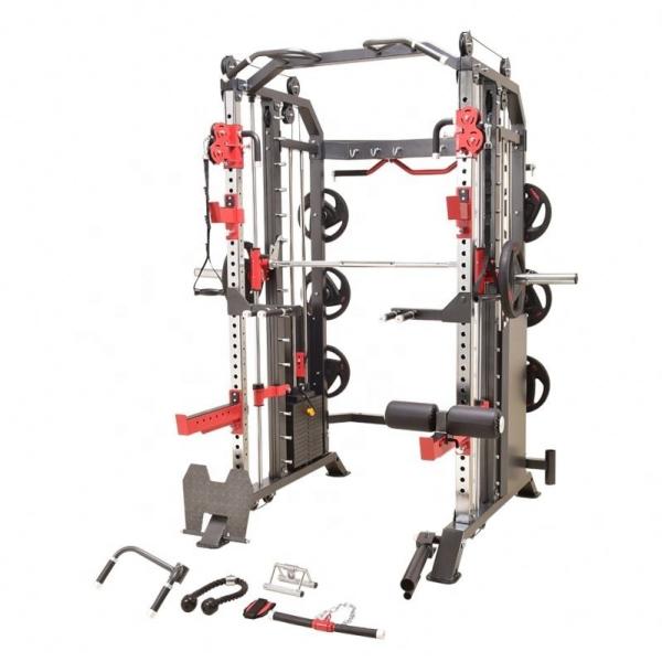 Quality 2024 Men's Black Matt 3 In 1 Fitness Power Rack Multi Functional Trainer Smith for sale