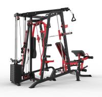 China Gym Equipment Grey/Black Multi Function Smith Machine With Weight Stack For Home for sale