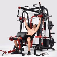 China Gym Equipment Grey/Black Multi Function Smith Machine With Weight Stack For Home for sale