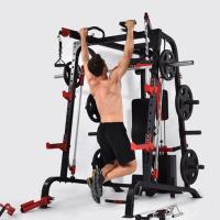 China Gym Equipment Grey/Black Multi Function Smith Machine With Weight Stack For Home for sale