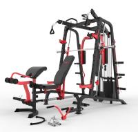 China Gym Equipment Grey/Black Multi Function Smith Machine With Weight Stack For Home for sale