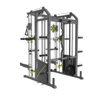 China Customized Multi Function Gym Adjustable Cable Gym Squat Rack with 90Lbs Weight Stack for sale