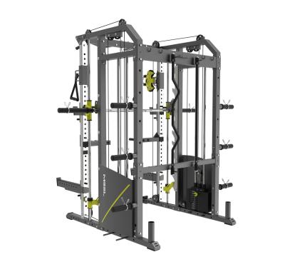 China Customized Multi Function Gym Adjustable Cable Gym Squat Rack with 90Lbs Weight Stack for sale