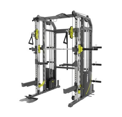 China Customized Multi Function Gym Adjustable Cable Gym Squat Rack with 90Lbs Weight Stack for sale