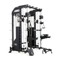 China Full Smith Machine Powertec Gym All In One Exercise Equipment With Weight Stack Black Multi Function Station for sale