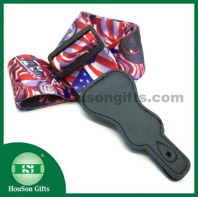 China HSGS003 Whoesale Sublimated Guitar Strap US vintage flag patterned guitar belts for sale