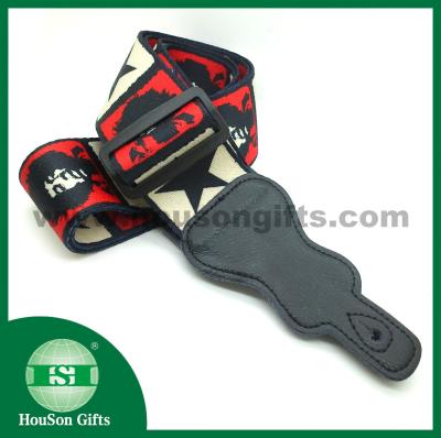 China HSGS001 China free designs Polyester Guitar Strap black leather end guitar straps wholesale for sale