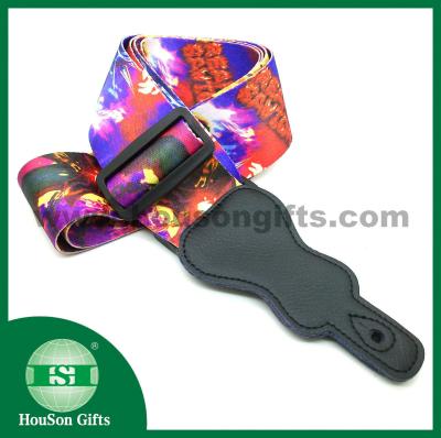 China HSGS008 Whoesale Sublimated customized polyester custom lol guitar strap for sale