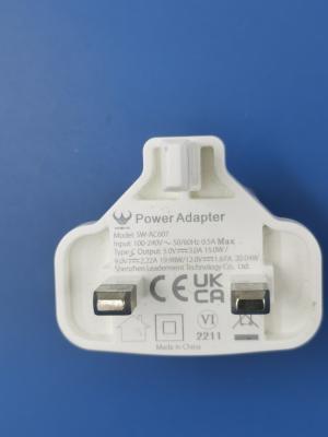 China Snel opladen US Plug USB Wall Charger FCC gecertificeerd 2.22A Uitgang lichtgewicht Te koop