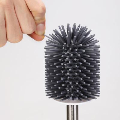 Cina La spazzola ed il supporto di pulizia sostenibili della toilette del silicone del bagno hanno messo multiuso in vendita