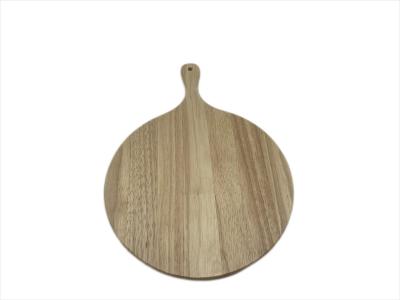 Cina Tagliere di legno di gomma rotondo della pizza con la maniglia di personalizzazione in vendita