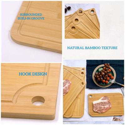 China a cozinha de bambu quadrada da placa de corte de 38x27x1.5cm curva um cozinheiro chefe mais verde With Groove à venda