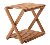 China Bamboo Folding Shoe Rack 47.5x30x38cm Two Tier Stackable Storage Shelf for sale