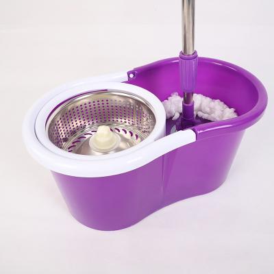China Chenille Water Absorbent Rotating Mop And Bucket Handle Length 125cm for sale