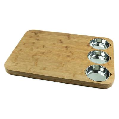 Cina L'acciaio di bambù di Block With Stainless del macellaio di Moso della cucina lancia OEM in vendita