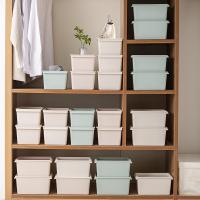 China Promotional Stackable Plastic Storage Box with Lid 57x40x41.5cm PP for sale