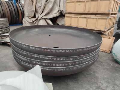 China Carbon Steel Q345R Torispherical Head 2440mm Dia 8mm Thick High Pressure Vessel Dish Head for sale