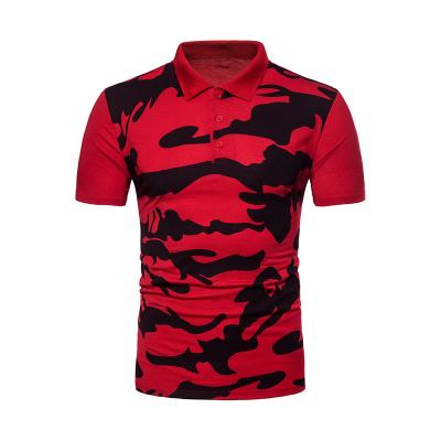 Cina Estate Polo Outfit Men della primavera delle magliette 270gsm dell'OEM del risvolto della rappezzatura della stampa del cammuffamento in vendita