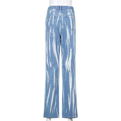 Cina La caratteristica su misura di stile di signora Straight Jeans Street ha fenduto i jeans adatti esili in vendita