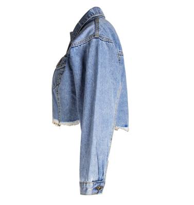 Cina Cappotto surdimensionato potato afflitto unisex d'avanguardia del denim del lavaggio d'annata del rivestimento in vendita
