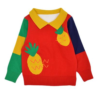 Cina Il modello dell'ananas ha annunciato i maglioni gira giù i bambini Autumn Pullover del collare in vendita