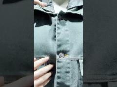 Singolo rivestimento blu scuro dolce del denim di Breasted breve con di giro il collare giù