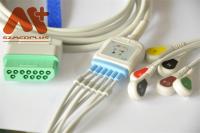 China Nihon Kohden 12Pin ECG Cable 6 Lead Snap 250cm TPU AHA Compatible for sale