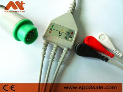 10 Pin Siemens ECG Cable 3 Lead Snap