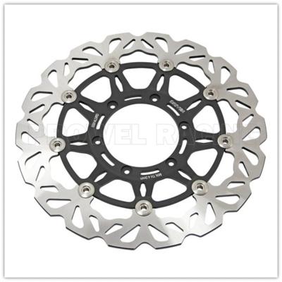China Motorcycle Floating Brake Disc in Black Color with Polish and Anodizing Treatment for sale