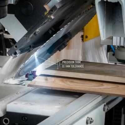 China Through-Feed Automatic Wood Door Cutting Machine With Servo Belt Conveyor for sale