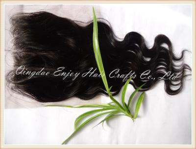 China 100% Brazilian human remy hair 4''x4'' lace top  closure body wave natural color for sale