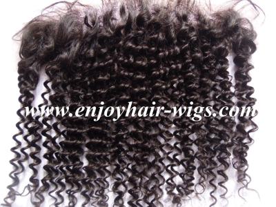 China Peruvian virgin remy hair lace frontal 13''x4'' ,natural color curly hair 10''-24''length for sale