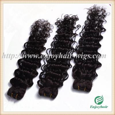 China Indian 5A virgin hair weave natural color(can be dye) deep wave 10''-26'' hair extension for sale
