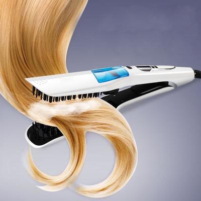 China Wholesale  New  fashion Ceramic Hair Straightener Brush Comb Hairbrush LCD Straightening Steam Styler Hair Styling Tools for sale