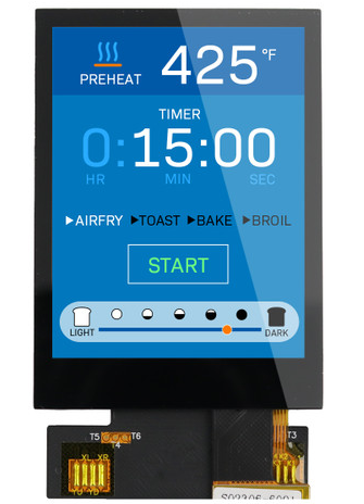 Technical diagram of 2.4 inch TFT LCD