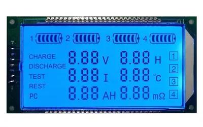 China Custom LCD Segment Display Module HT1621 TN Positive Blue Backlight For Charger for sale