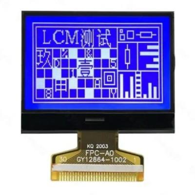 China 1.9 Inch STN Blue LCD Display128x64 30PIN FPC 8 Bit Parallel LCD Display For Water Dispenser for sale