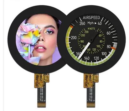 Close-up of Round TFT LCD Screen